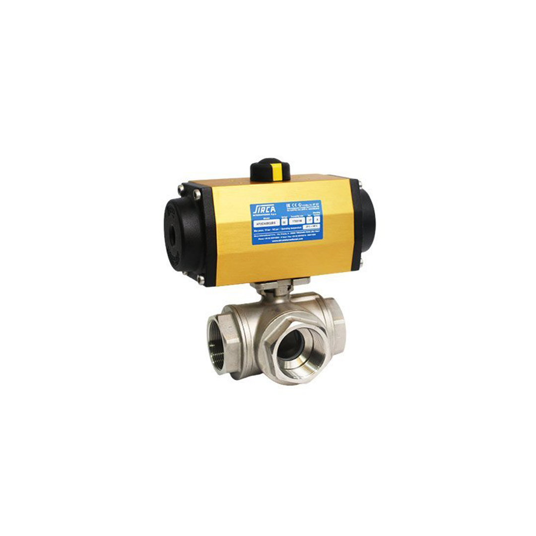 SIRCA Actuator + Ball Valve 3WAY หัวขับลมประกอบกับบอลวาล์ว 3 ทาง DN250 ...